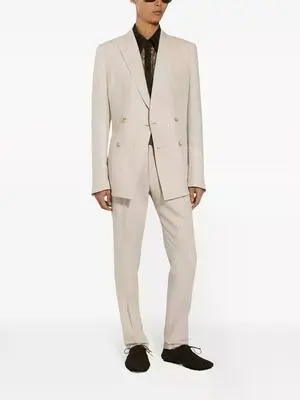 Dolce & Gabbana Tailored Linen Trousers With Pressed Crease