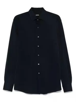 Zegna Piqué Shirt - Blue