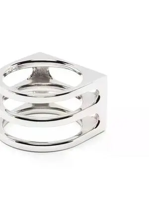 Tom Wood Tone Double Cage Ring - Silver