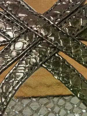 La DoubleJ The Weekend Wedge Sandals In Metallic Snakeskin Effect