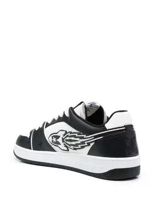 ENTERPRISE JAPAN Logo-detail Leather Sneakers - Black