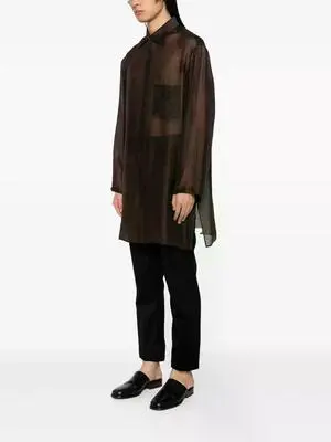Yohji Yamamoto Long-sleeved Shirt - Brown