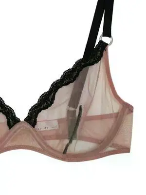 FLEUR DU MAL Sheer Tulle Demi Bra - Neutrals