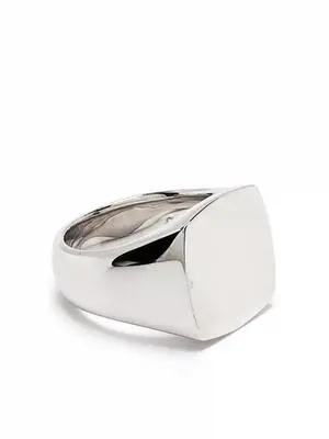 Tom Wood Cushion Polished Signet Ring - Silver