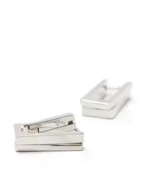 Tom Wood Step Hoop Earrings In Sterling