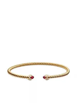 David Yurman 18kt Yellow Diamond And Garnet Bracelet