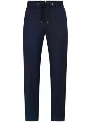 BOSS Slim-cut Trousers With Drawstring Waist - Blue