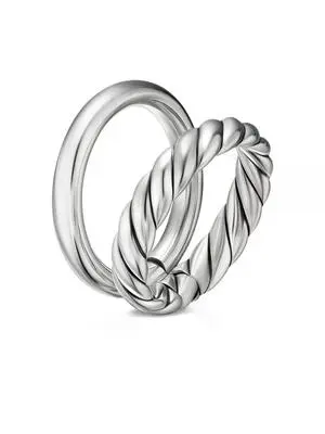 David Yurman Sterling Double Court Band Twisted Ring