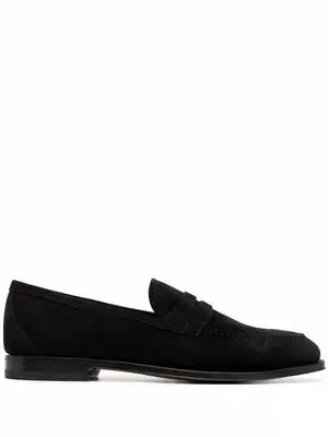SCAROSSO Stefano Suede Penny Loafers - Black