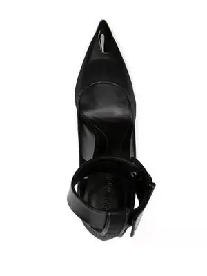 Alexander McQueen 85mm Mesh Pumps With Ankle Strap