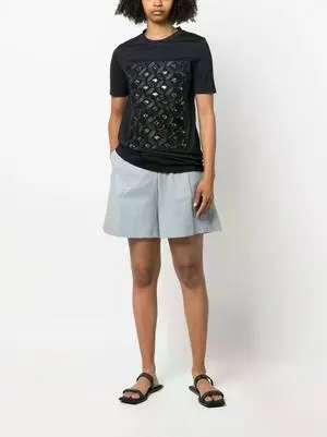 Fabiana Filippi Jacquard Embellished Crew Neck T-shirt