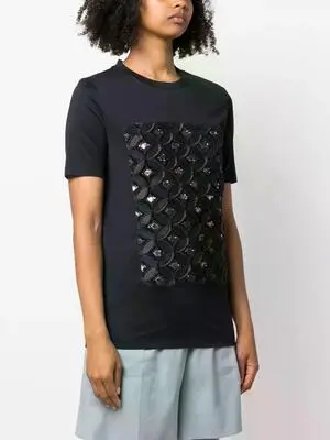 Fabiana Filippi Jacquard Embellished Crew Neck T-shirt