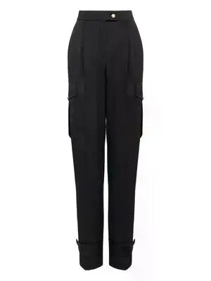 Alexander McQueen High-waisted Wool Trousers With Embossed Gold-tone Buttons