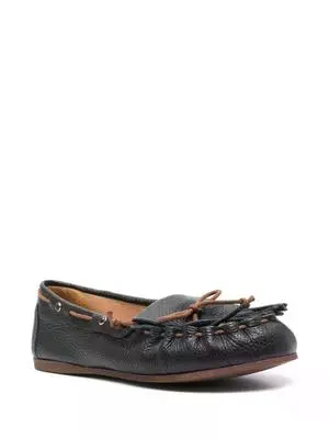 P.a.r.o.s.h Leather Loafers With Fringe Detailing