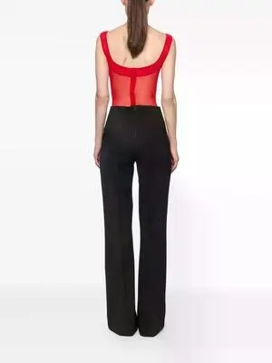 ATU BODY COUTURE Sleeveless Square Neck Mesh Bodysuit - Red