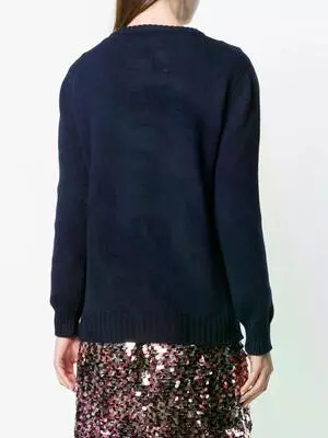 Alberta Ferretti Intarsia-knit Logo Crew Neck Jumper