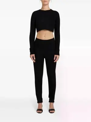 Cashmere In Love Luz Ribbed Wool-cashmere Track Pants