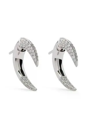 SHAUN LEANE 18kt White Gold Talon Diamond Earrings - Silver