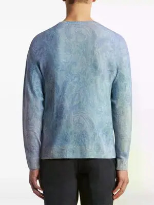 Etro Paisley Intarsia-knit Jumper - Blue