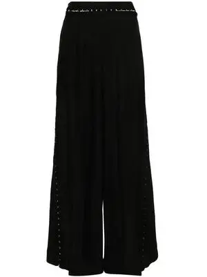 MUGLER Hook & Eye Wide-leg Trousers - Black