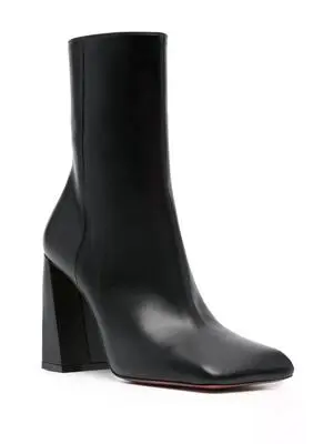 Amina Muaddi Marine 100mm Leather Ankle Boots