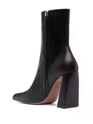 Amina Muaddi Marine 100mm Leather Ankle Boots