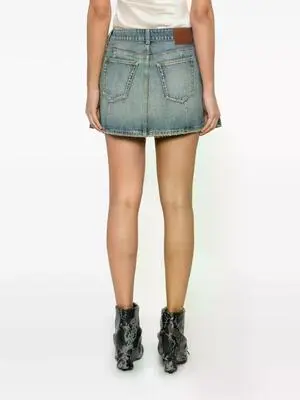 Alexander McQueen Denim Mini Skirt