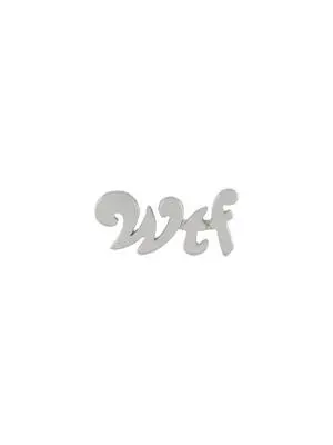 TRUE ROCKS Tone Wtf Stud Earring - Silver