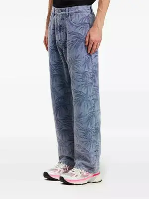 Palm Angels Palm Tree Print Straight-leg Jeans