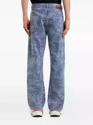 Palm Angels Palm Tree Print Straight-leg Jeans