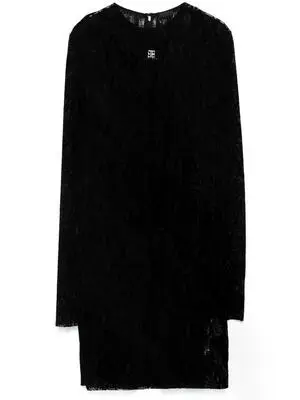 Givenchy Flocked Mini Dress - Black