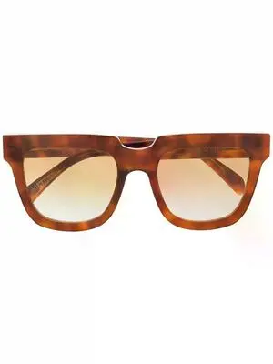 RETROSUPERFUTURE Tortoiseshell Effect Oversize Frame Sunglasses - Brown