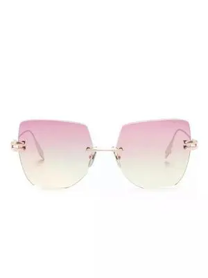 Dita Embra Titanium Rimless Sunglasses - Silver