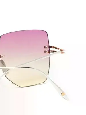Dita Embra Titanium Rimless Sunglasses - Silver