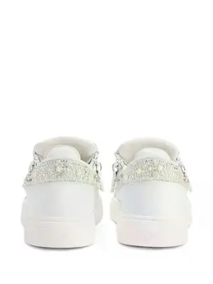 GIUSEPPE ZANOTTI Frankie Crystal-encrusted Double-zip Low-top Sneakers