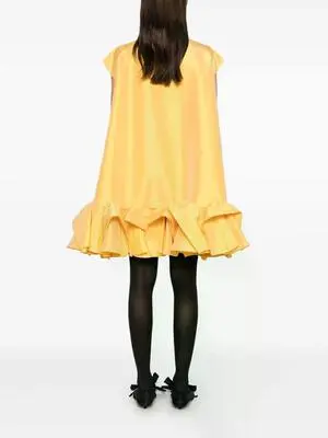 Viktor & Rolf Textured Boat Neck Mini Dress - Yellow