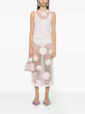 Viktor & Rolf Polka Dot Midi Skirt - Pink