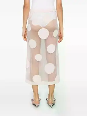 Viktor & Rolf Polka Dot Midi Skirt - Pink
