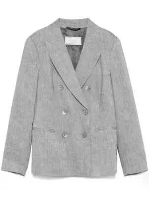 Peserico Peak-lapel Double-breasted Blazer - Grey