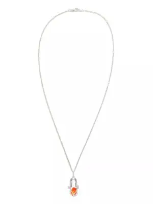 CAPSULE ELEVEN Carnelian Statement Pendant Necklace - Silver