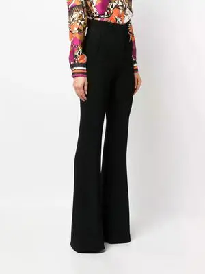 Roberto Cavalli High-waist Flared Wool Trousers