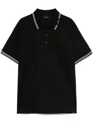 Paul & Shark Stripe-trim Polo Shirt - Black