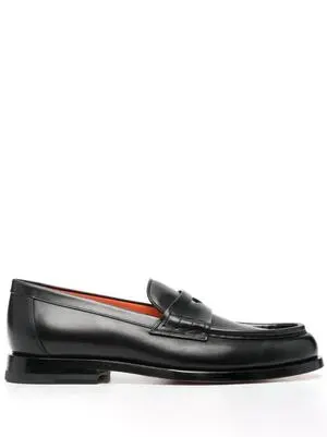 Santoni Flat Leather Loafers