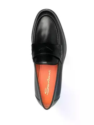 Santoni Flat Leather Loafers