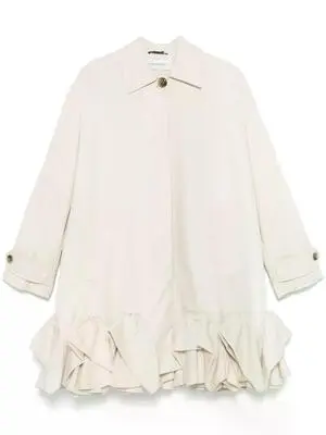 Viktor & Rolf Ruffled Cotton Gabardine Trench Coat - Neutrals