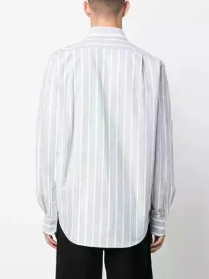 MSGM Logo-appliqué Striped Cotton Shirt
