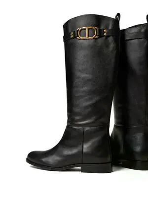 TWINSET Oval T Leather Boots