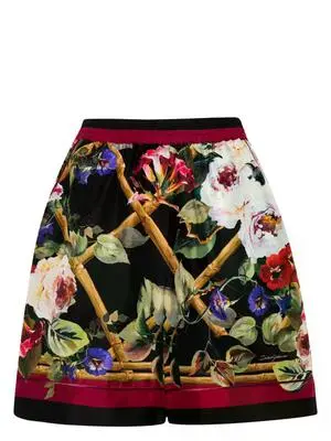 Dolce & Gabbana Floral Print Silk Pajama Shorts