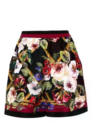 Dolce & Gabbana Floral Print Silk Pajama Shorts
