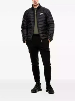 EA7 Padded Funnel Neck Jacket - Black